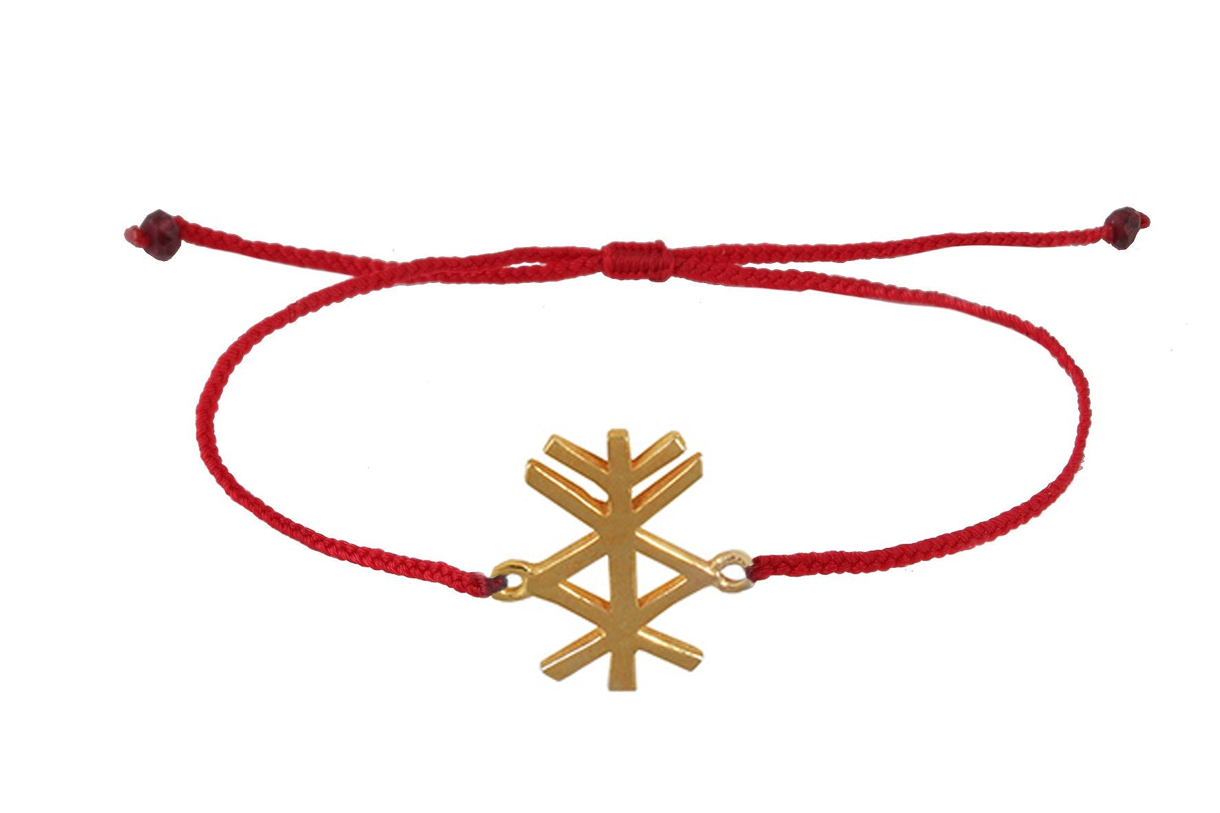 Material prosperity string bracelet. Silver, gold-plated – Madre Kunst ...